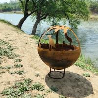 China weathering steel Outdoor Wood/Gas Steel Fireplace Assembly Required for sale
