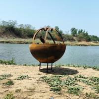 China Outdoor 1000mm Diameter Steel Fire Pit Manual Ignition 6mm Thickness for sale