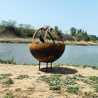 China Outdoor 1000mm Diameter Steel Fire Pit Manual Ignition 6mm Thickness for sale