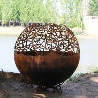 China Steel 3mm Thickness Outdoor Wood Burner Fireplace Rustic Red Or Customized for sale