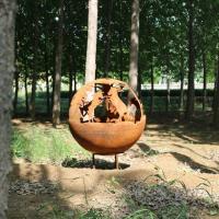 China Steel 3mm Thickness Outdoor Wood Burner Fireplace Rustic Red Or Customized for sale