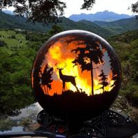 China garden Fire Sphere Assemble Outdoor corten steel backyard Fire Pit Bowl for sale