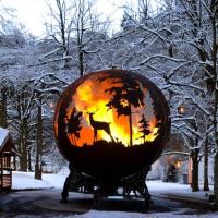 China garden Fire Sphere Assemble Outdoor corten steel backyard Fire Pit Bowl for sale