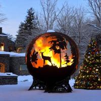 China garden Fire Sphere Assemble Outdoor corten steel backyard Fire Pit Bowl for sale