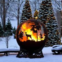 China garden Fire Sphere Assemble Outdoor corten steel backyard Fire Pit Bowl for sale