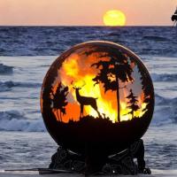 China Corten Steel/Weathering Steel Outdoor Round Fire Pit Rustic Red or Customized for sale