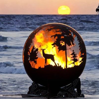 China Corten Steel/Weathering Steel Outdoor Round Fire Pit Rustic Red or Customized for sale