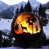China Corten Steel/Weathering Steel Outdoor Round Fire Pit Rustic Red or Customized for sale
