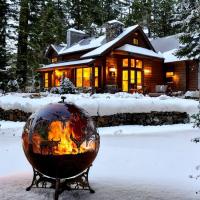 China Outdoor 800mm Diameter Rustic Red Steel Fire Ball Or Customized for sale