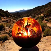 China Garden Fire Sphere Manual Ignition Round Steel Fire Pits outdoor for sale
