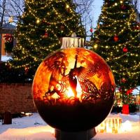 China Outdoor fire bowl Manual Ignition Steel Fire Ball Garden Fire Sphere for sale