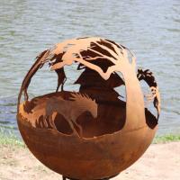 China garden outdoor Wood Fueled Backyard Steel Fire Pit Fire Sphere for sale