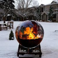 China 6mm Thickness Round Fire Bowl Outdoor Fireplace With 1 Year Warranty for sale