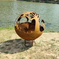 China Manual Ignition Corten Steel Fire Pits 3mm Thickness For Outdoor Use for sale