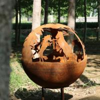 China Outdoor Steel Fire Pit 1000mm Diameter 60cm/80cm/100cm Depth Wooden Box Packing for sale