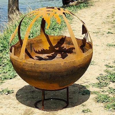 China Outdoor Steel Fire Pit 1000mm Diameter 60cm/80cm/100cm Depth Wooden Box Packing for sale