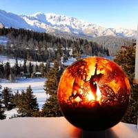 China 600mm Garden Fire Ball Sphere Corten Steel wood burning Outdoor Fire Pits for sale
