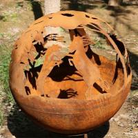 China 800mm Diameter Rustic Red Outdoor Corten Steel Fireplace Pit Or Customized for sale