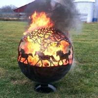 China 800mm Diameter Rustic Red Outdoor Corten Steel Fireplace Pit Or Customized for sale