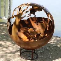 China 800mm Diameter Rustic Red Outdoor Corten Steel Fireplace Pit Or Customized for sale