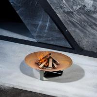 China Manual Ignition Steel Firepit Bowl Wood/Gas Fuel Garden Art Corten Steel Fire Pit for sale