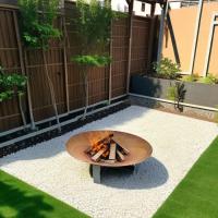 China Manual Ignition Steel Firepit Bowl Wood/Gas Fuel Garden Art Corten Steel Fire Pit for sale