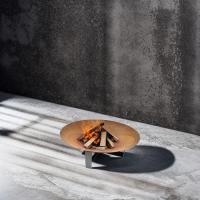 China 1000mm Steel Fire Pits Manual Ignition Rustic Red Or Customized Free Standing Corten Steel Brazier for sale