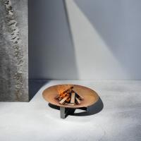 China 1000mm Steel Fire Pits Manual Ignition Rustic Red Or Customized Free Standing Corten Steel Brazier for sale