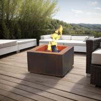 China Round 1000mm Rustic Red Steel Backyard Fire Pit or Customized for sale