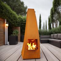 China 3mm Rustic Red Steel Firepit Chimney Or Customized garden large rust steel fireplace for sale