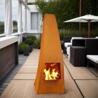China 3mm Rustic Red Steel Firepit Chimney Or Customized garden large rust steel fireplace for sale