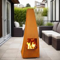 China 3mm Rustic Red Steel Firepit Chimney Or Customized garden large rust steel fireplace for sale