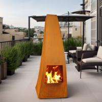 China 3mm Rustic Red Steel Firepit Chimney Or Customized garden large rust steel fireplace for sale