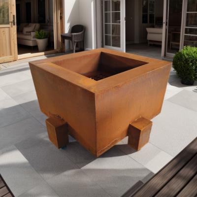 China Garden Weathering Steel 3mm Thick Outdoor Steel Fireplace Round/Square for sale