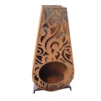 China Outdoor 600mm Diameter Corten Steel Fire Pits Packed In Wooden Box for sale