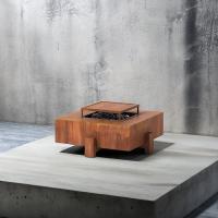 China Outdoor 3mm Thick Round / Square Steel Fire Pits For Wood / Gas Burning for sale