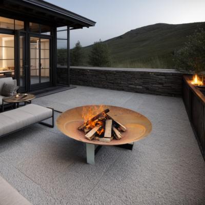 China 6mm Outdoor Steel Fireplace Cauldron Fire Pit Corten Steel Brazier for sale