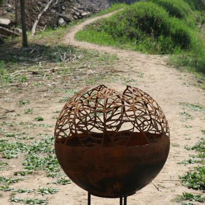 China Rustic Red Corten Steel Fire Pits Furnaces 3mm Thickness Assembly Required for sale