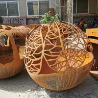 China Rustic Red Corten Steel Fire Pits Furnaces 3mm Thickness Assembly Required for sale