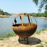China 3mm Thick Corten Steel Fire Bowl Outdoor Wood Burning for sale
