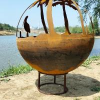 China 3mm Thick Corten Steel Fire Bowl Outdoor Wood Burning for sale