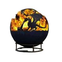 China Gas Fuel 800mm Corten Steel Fire Pits Manual Ignition Type for sale