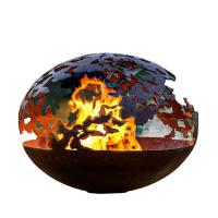 China Gas Fuel 800mm Corten Steel Fire Pits Manual Ignition Type for sale