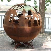 China 1000mm Corten Steel Gas Fire Pit Customized Available for sale