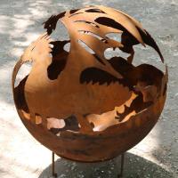 China 1000mm Corten Steel Gas Fire Pit Customized Available for sale