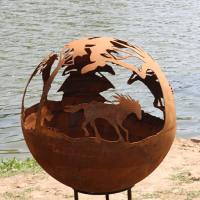 China 1000mm Corten Steel Gas Fire Pit Customized Available for sale