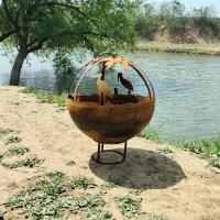 China Manual Ignition Corten Gas Fire Pit Rustic Red Or Customized for sale