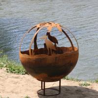 China Manual Ignition Corten Gas Fire Pit Rustic Red Or Customized for sale