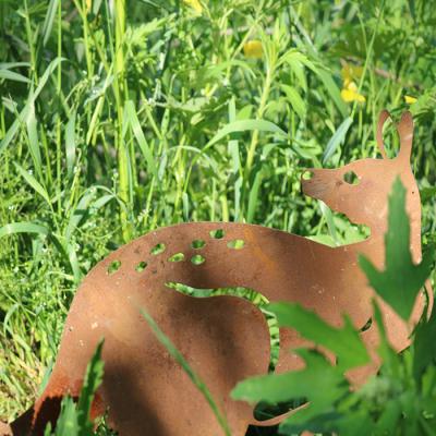 China Corten Steel Yard Metal Embellishments Opossum Shape Easy To Install for sale