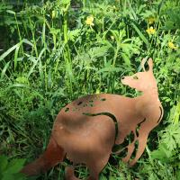 China Corten Steel Yard Metal Embellishments Opossum Shape Easy To Install for sale